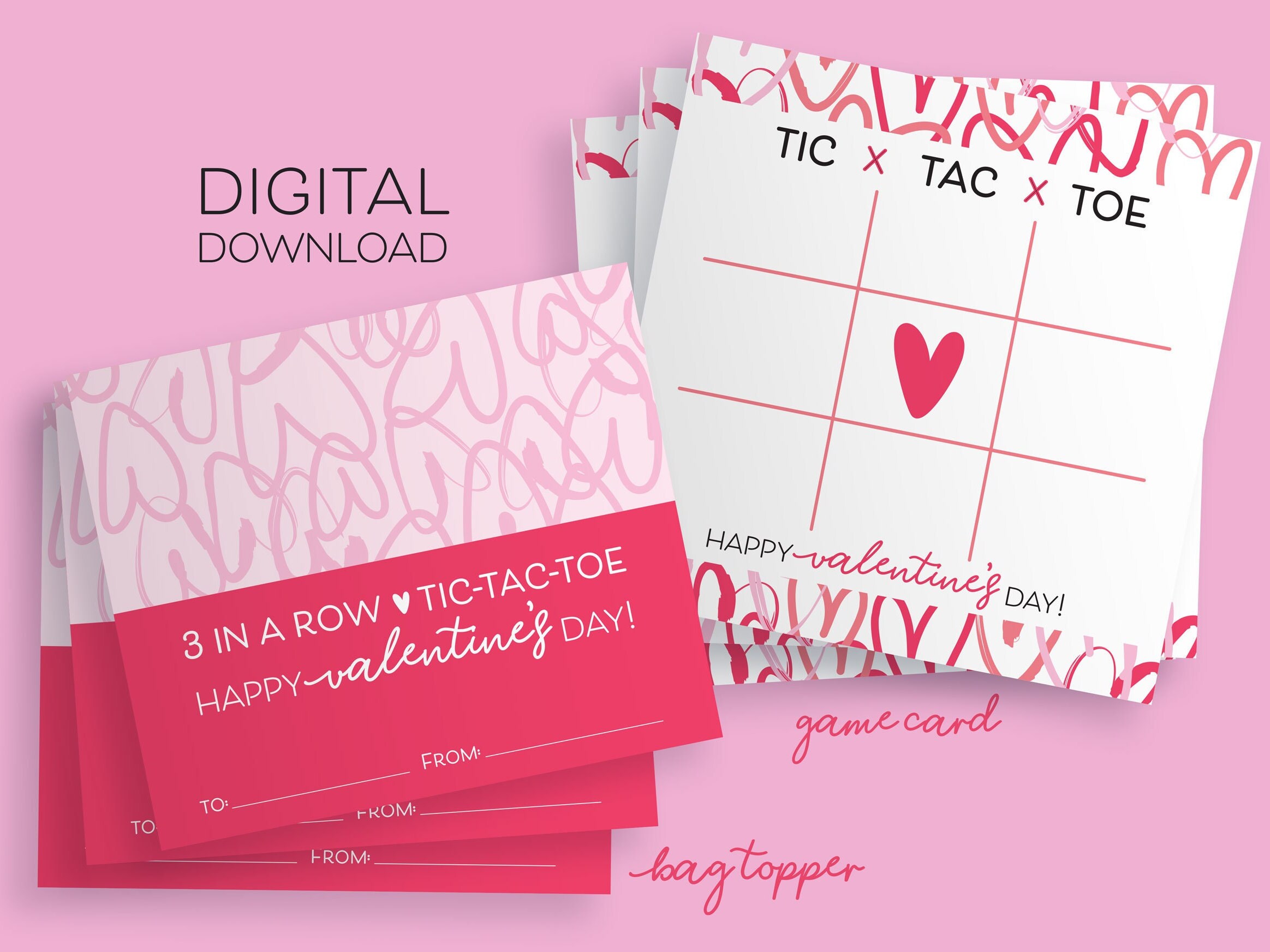 Valentine's Day Tic Tac Toe Printables, Valentine Tic Tac Toe Game Card ...