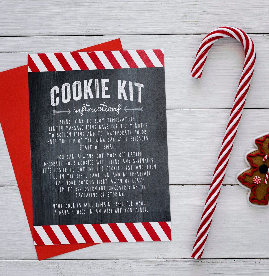 Christmas Cookie Kit Instruction Card: Retro Cottage Core Printable ...