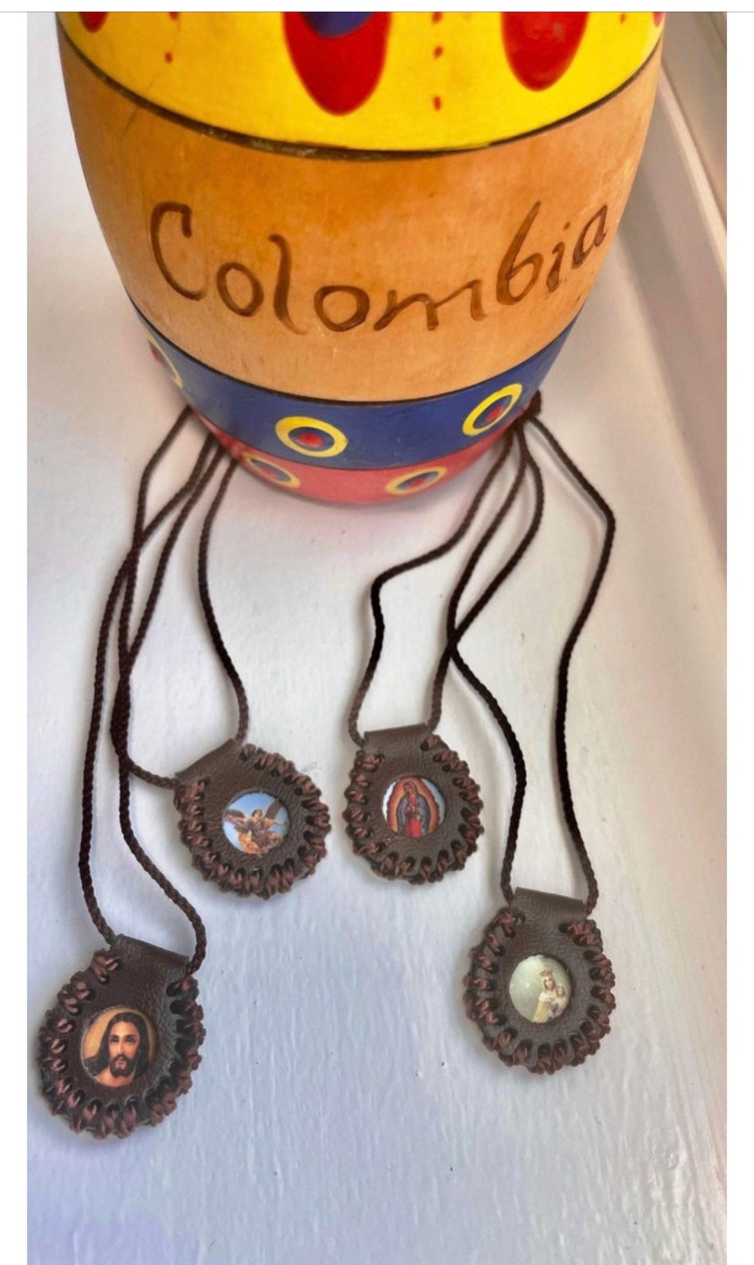 Escapulario Típico Colombiano..sagrado Corazón De Jesús,,virgen Del ...