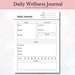 Printable Daily Wellness Journal | Self Care Diary | Food Tracker ...