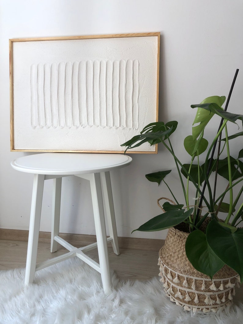 Framed Plaster Wall Art, Handmade Textured Minimal Artwork, Abstract ...