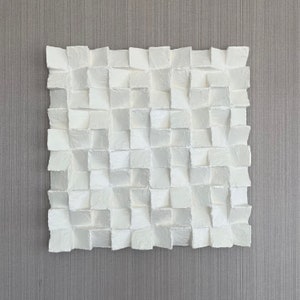 Plaster Textured Geometrical Wall Art, Sculptural White Artwork - Etsy
