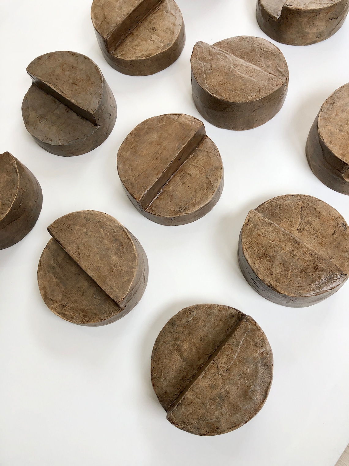 Plaster Sculptural Circular Wall Art Brown Grey Artwork Set - Etsy