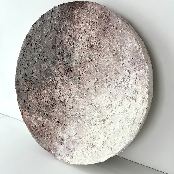 Large Round Plaster Wall Art - Etsy