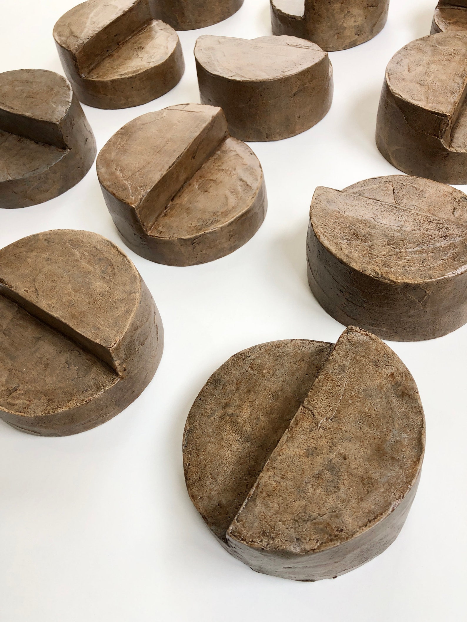 Plaster Sculptural Circular Wall Art, Brown Grey Artwork Set, Modern ...