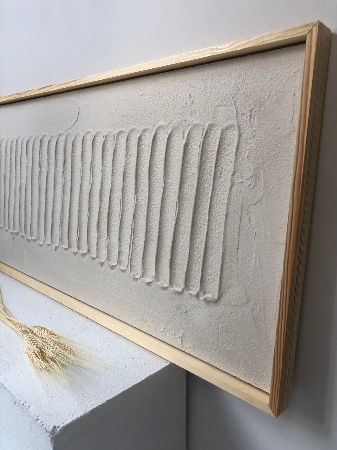Plaster Wall Art Framed Minimal Artwork Sculptural Painting - Etsy