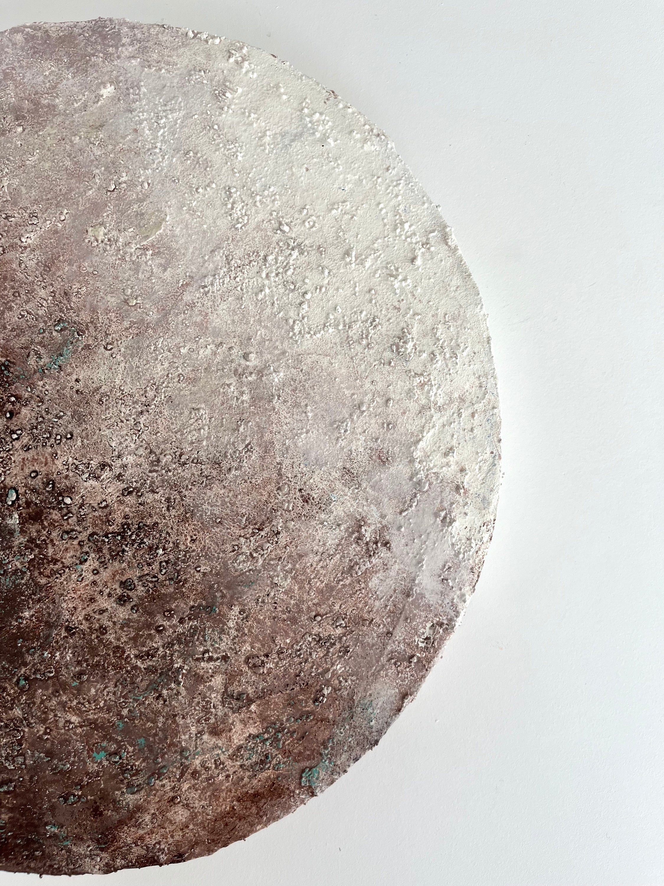 Brown Circular Plaster Wall Art, Sculptural Round 3D Artwork, Modern ...