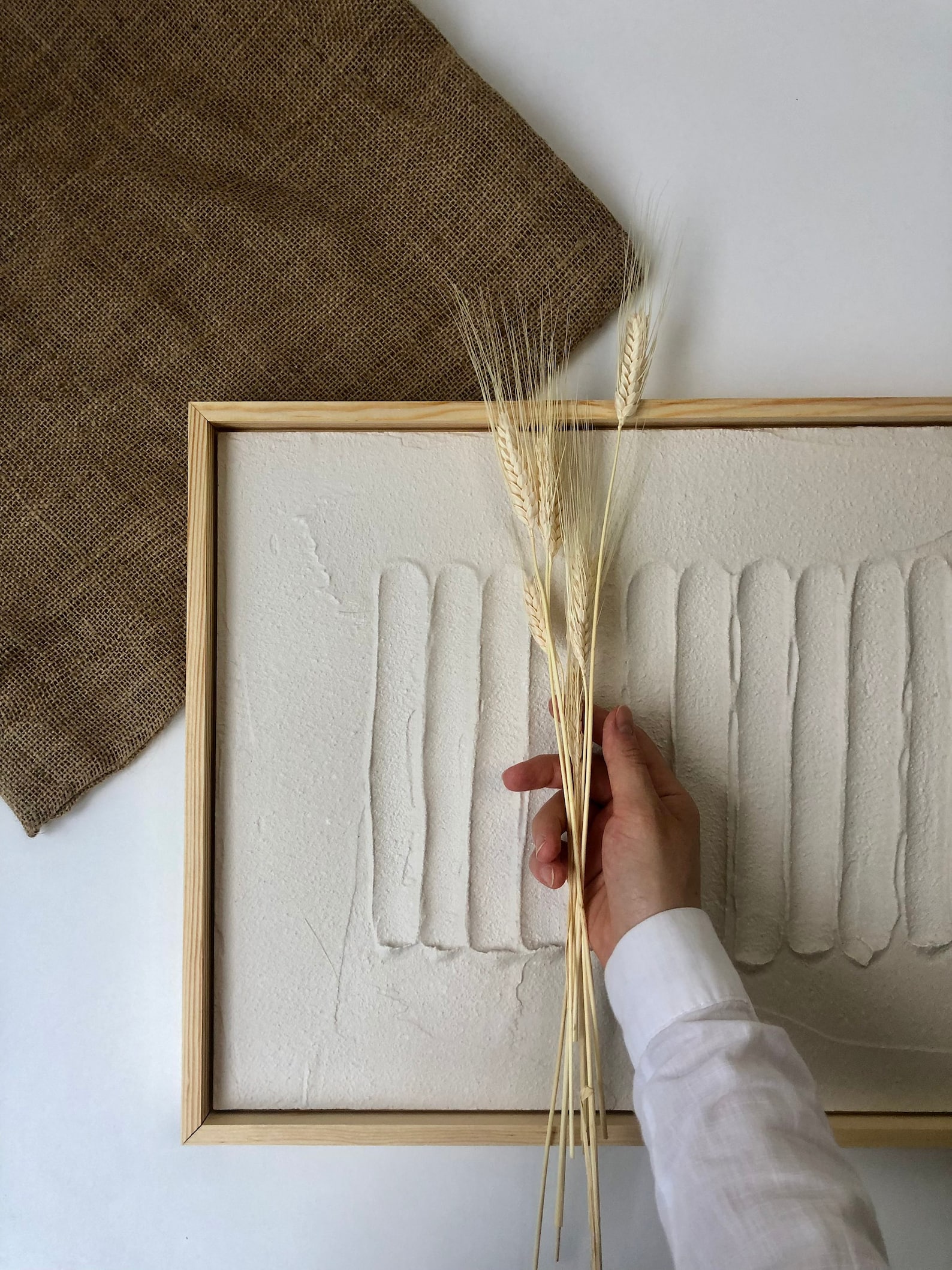 Plaster Wall Art, Framed Minimal Artwork, Sculptural Painting ...
