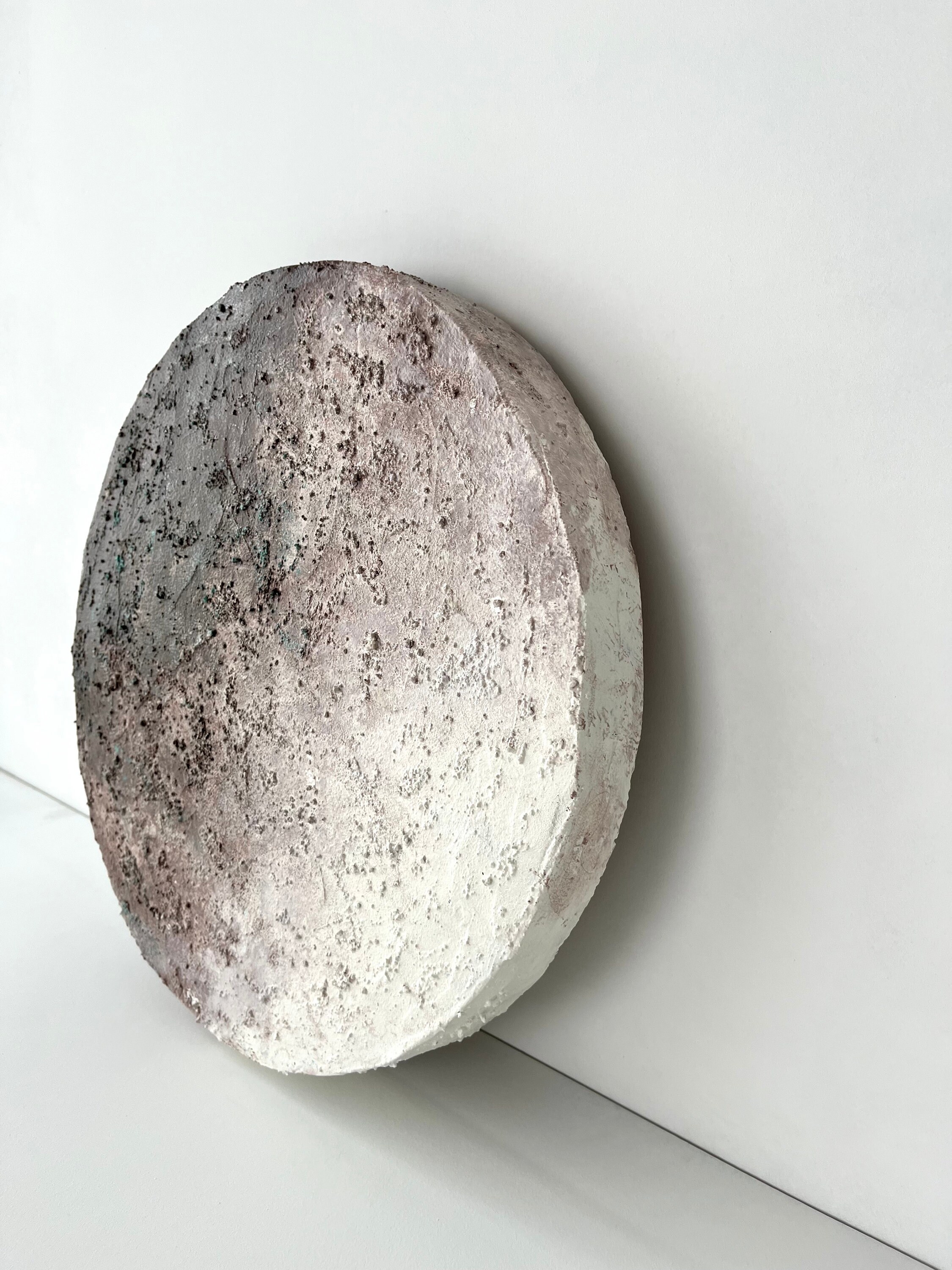 Brown Circular Plaster Wall Art, Sculptural Round 3D Artwork, Modern ...