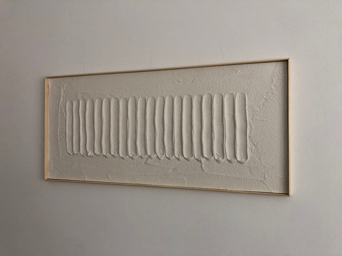 Plaster Wall Art Framed Minimal Artwork Sculptural Painting | Etsy