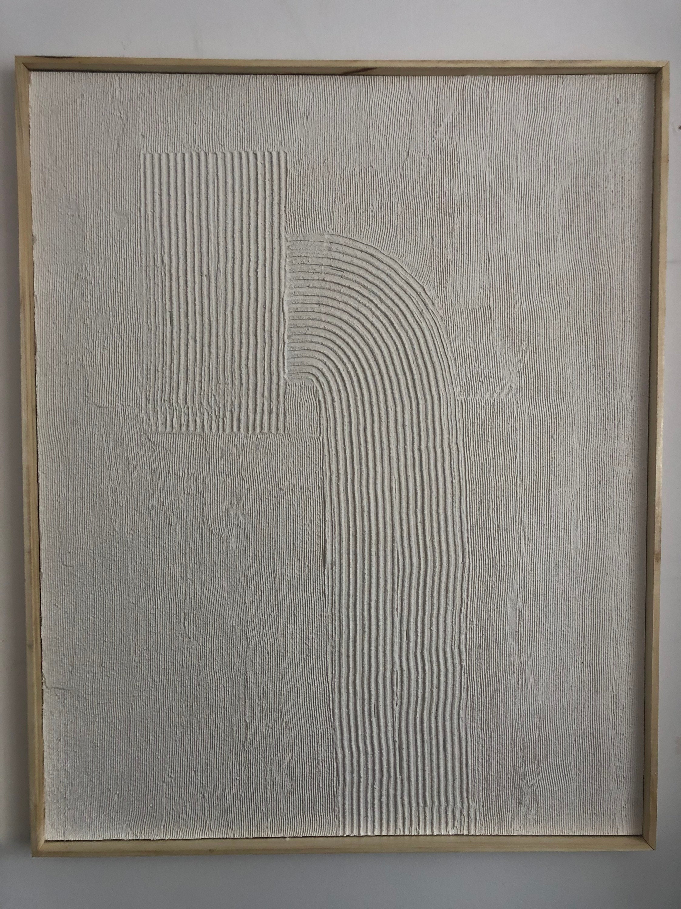 Framed Textured Plaster Wall Art, Set of 2 Minimal Wall Art Set ...