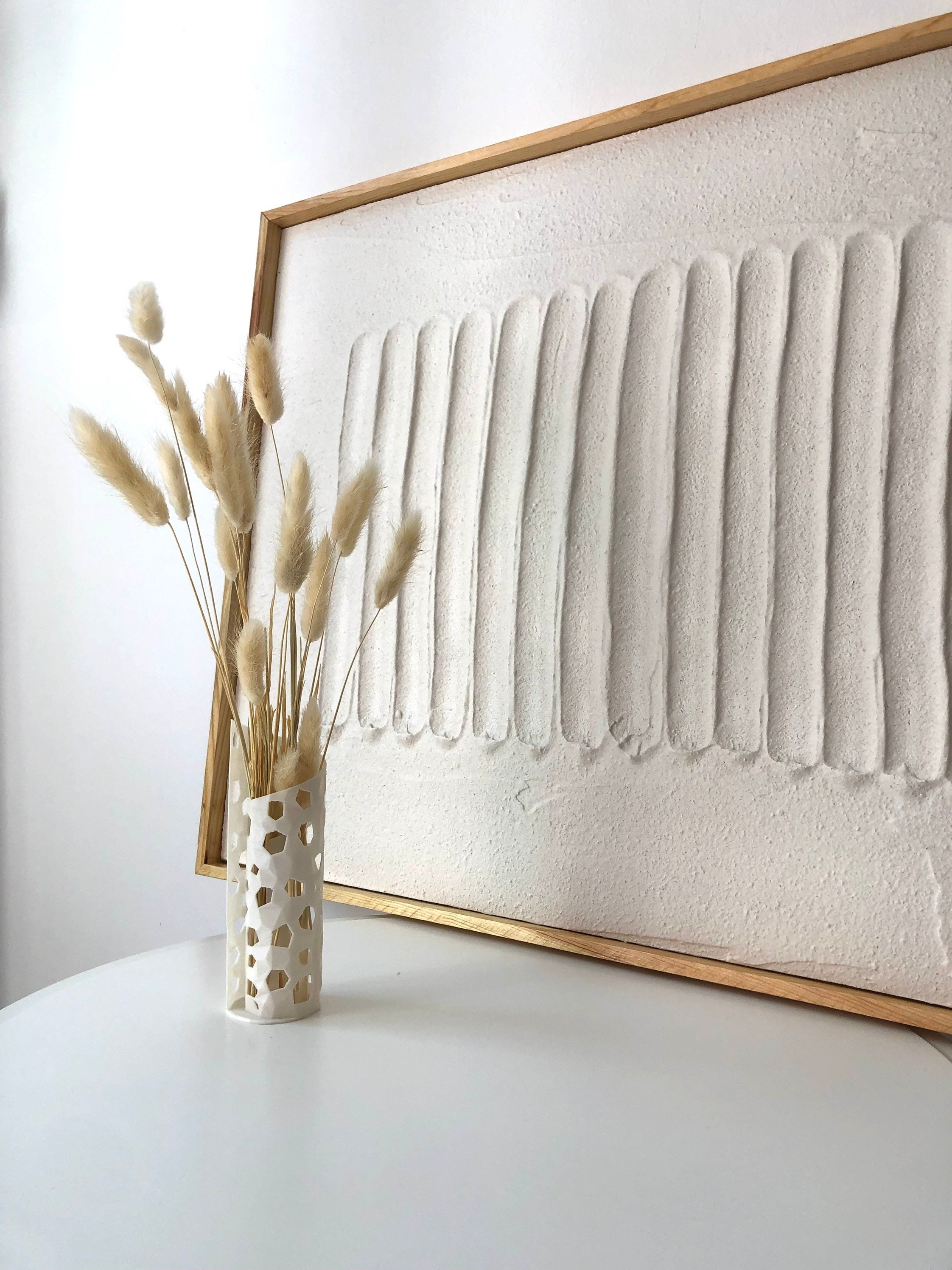 Framed Plaster Wall Art Handmade Textured Minimal Artwork - Etsy