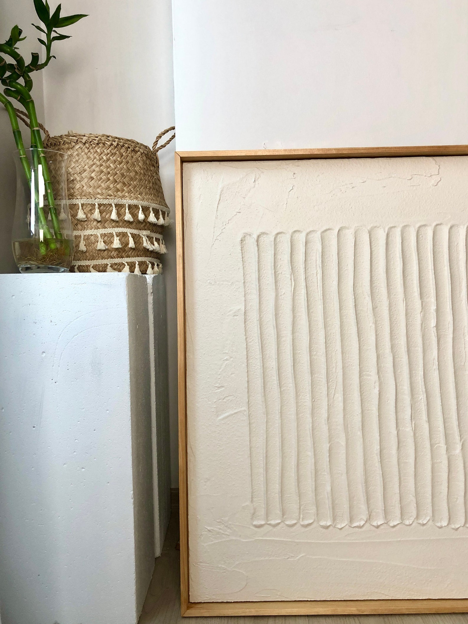 Plaster Textured Sculptural Minimal Wall Art - Etsy