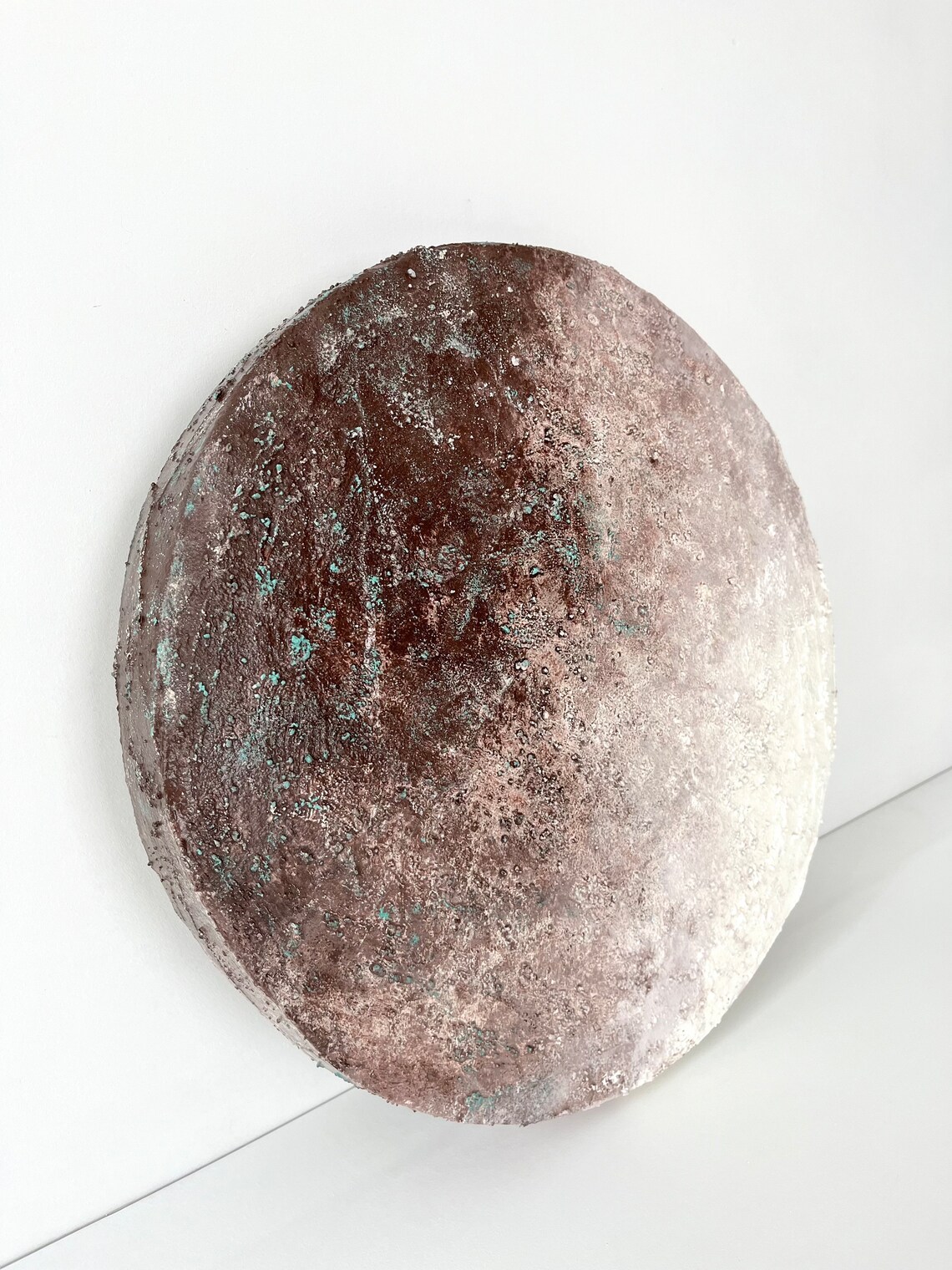 Brown Circular Plaster Wall Art, Sculptural Round 3D Artwork, Modern ...