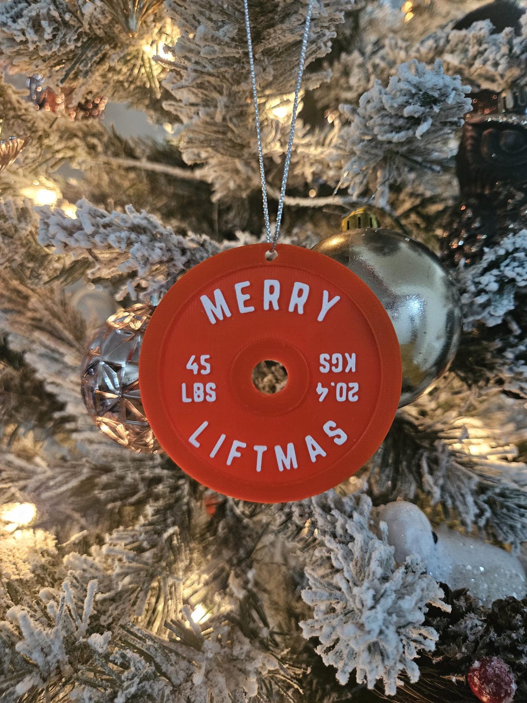 Red Merry Liftmas Barbell Weight Ornament Gym Gifts Weightlifting Gifts ...