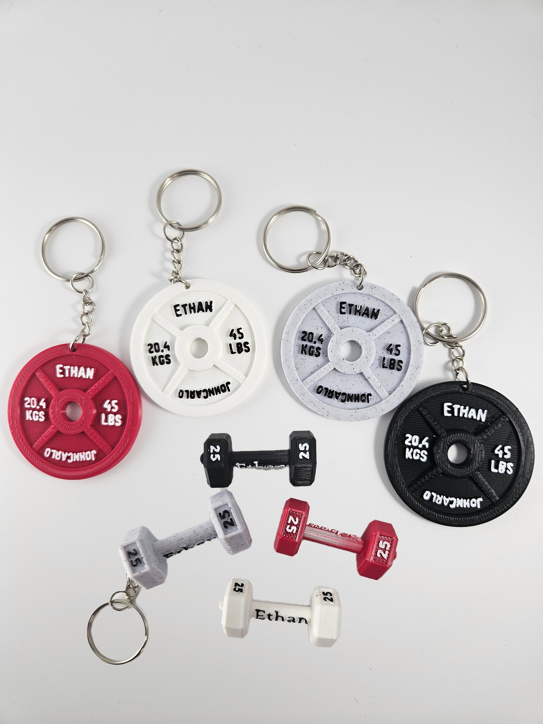 Barbell and Dumbell Keychain Bundle Custom Gift for Gym Lover Gifts for ...