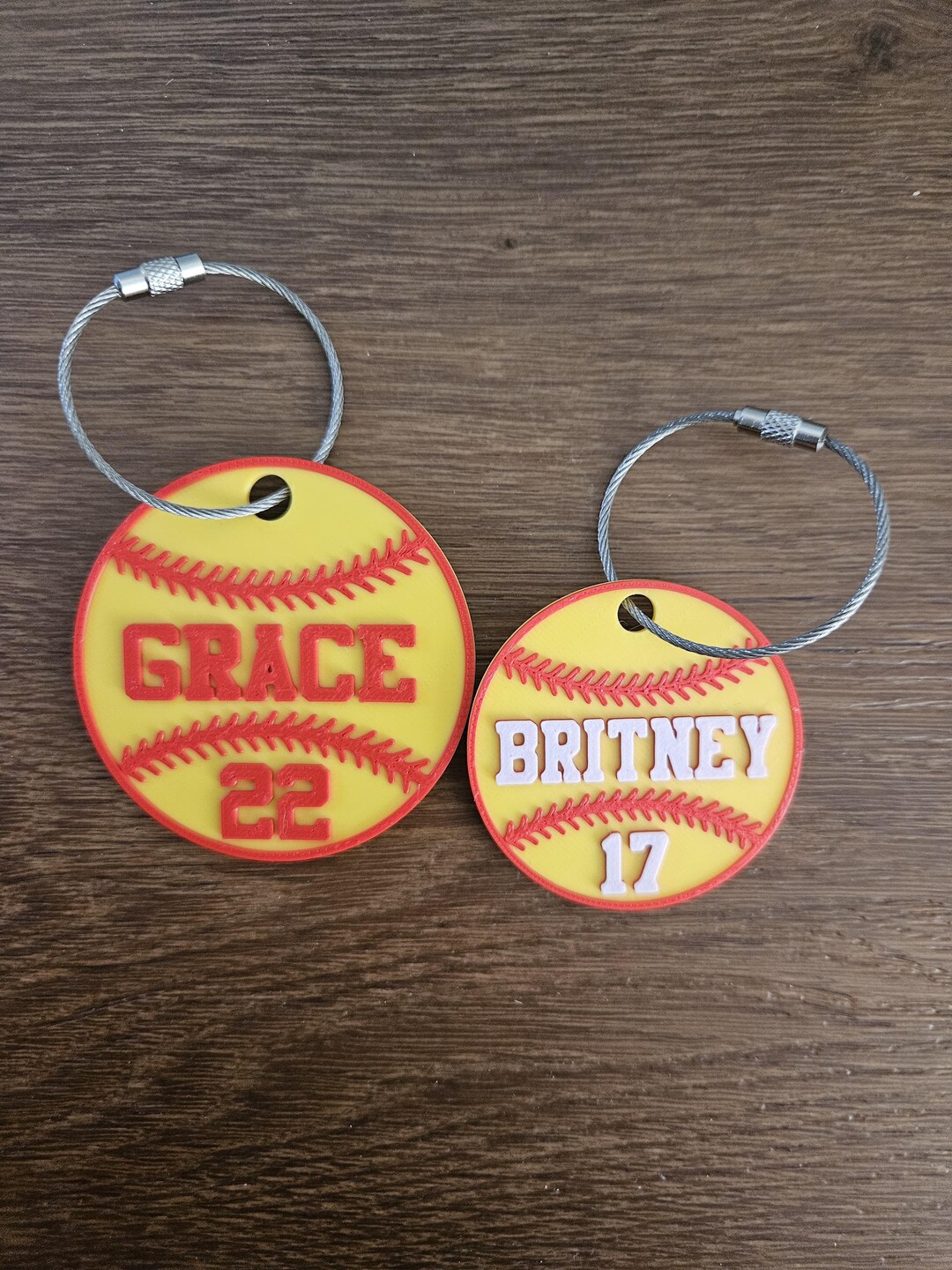Custom Softball Name Bag Tag Keychain - Great for Girls Softball Team ...