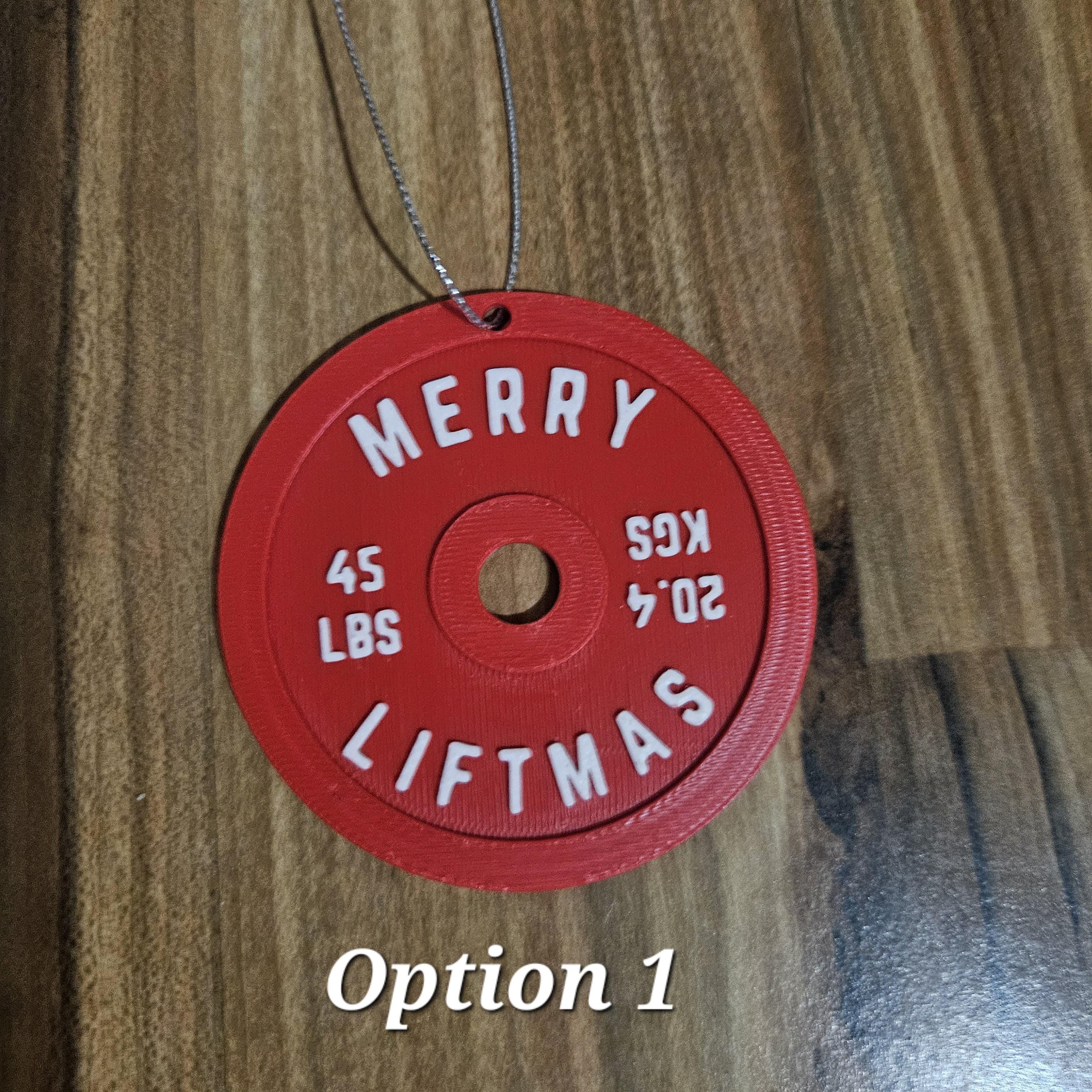 Red Merry Liftmas Barbell Weight Ornament Gym Gifts Weightlifting Gifts ...