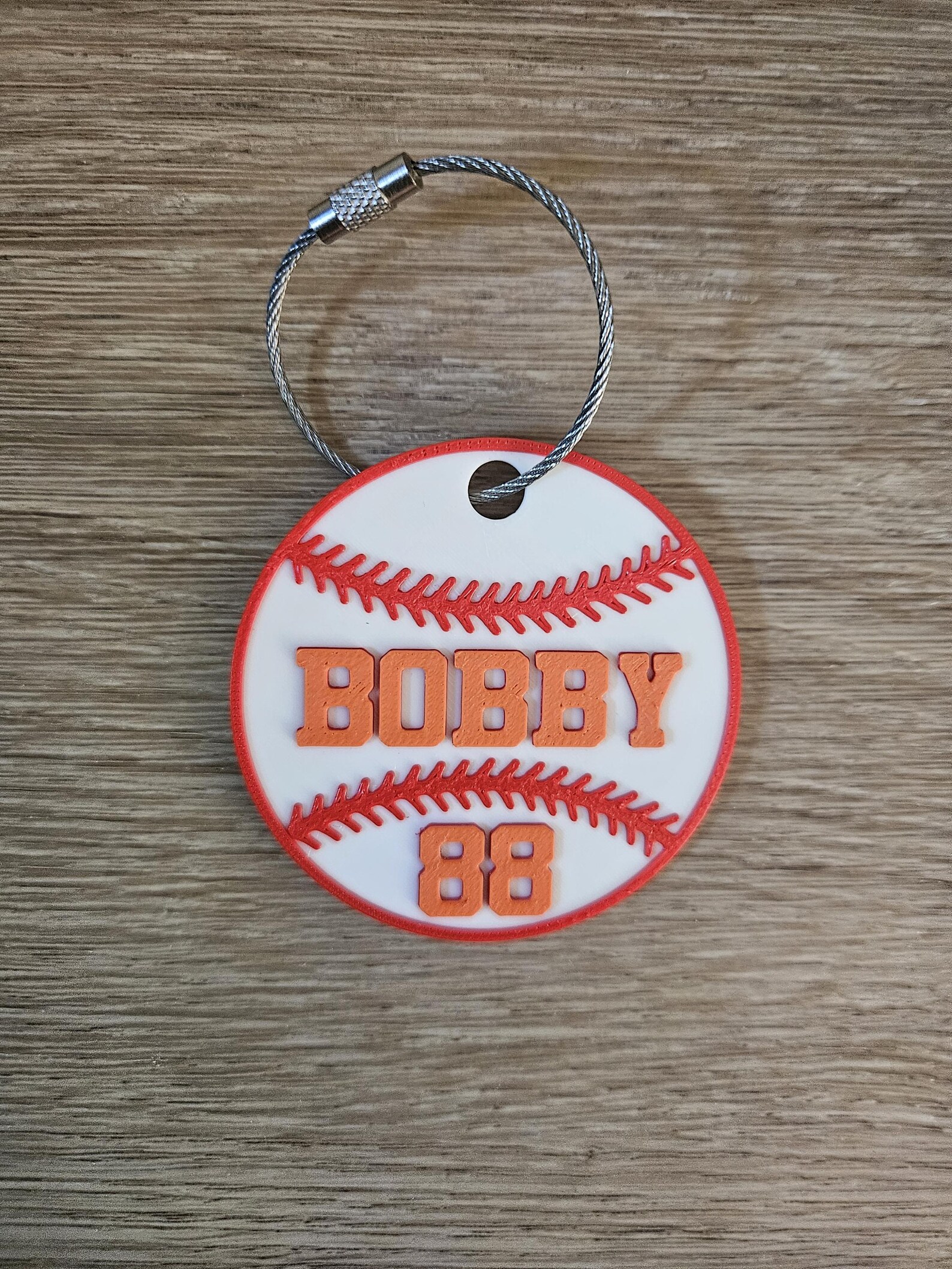 Custom Baseball Name Bag Tag Keychain - Great for Baseball Players Team ...