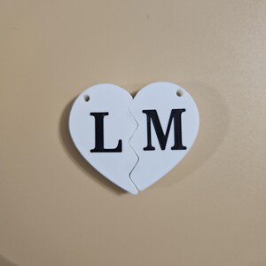 Personalized Magnetic Heart Shaped Keychain Set, Couples Keychain ...