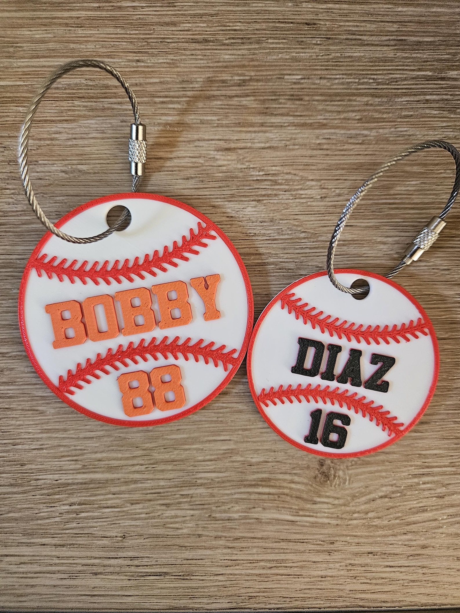 Custom Baseball Name Bag Tag Keychain - Great for Baseball Players Team ...