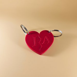 Personalized Magnetic Heart Shaped Keychain Set, Couples Keychain ...