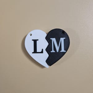 Personalized Magnetic Heart Shaped Keychain Set, Couples Keychain ...