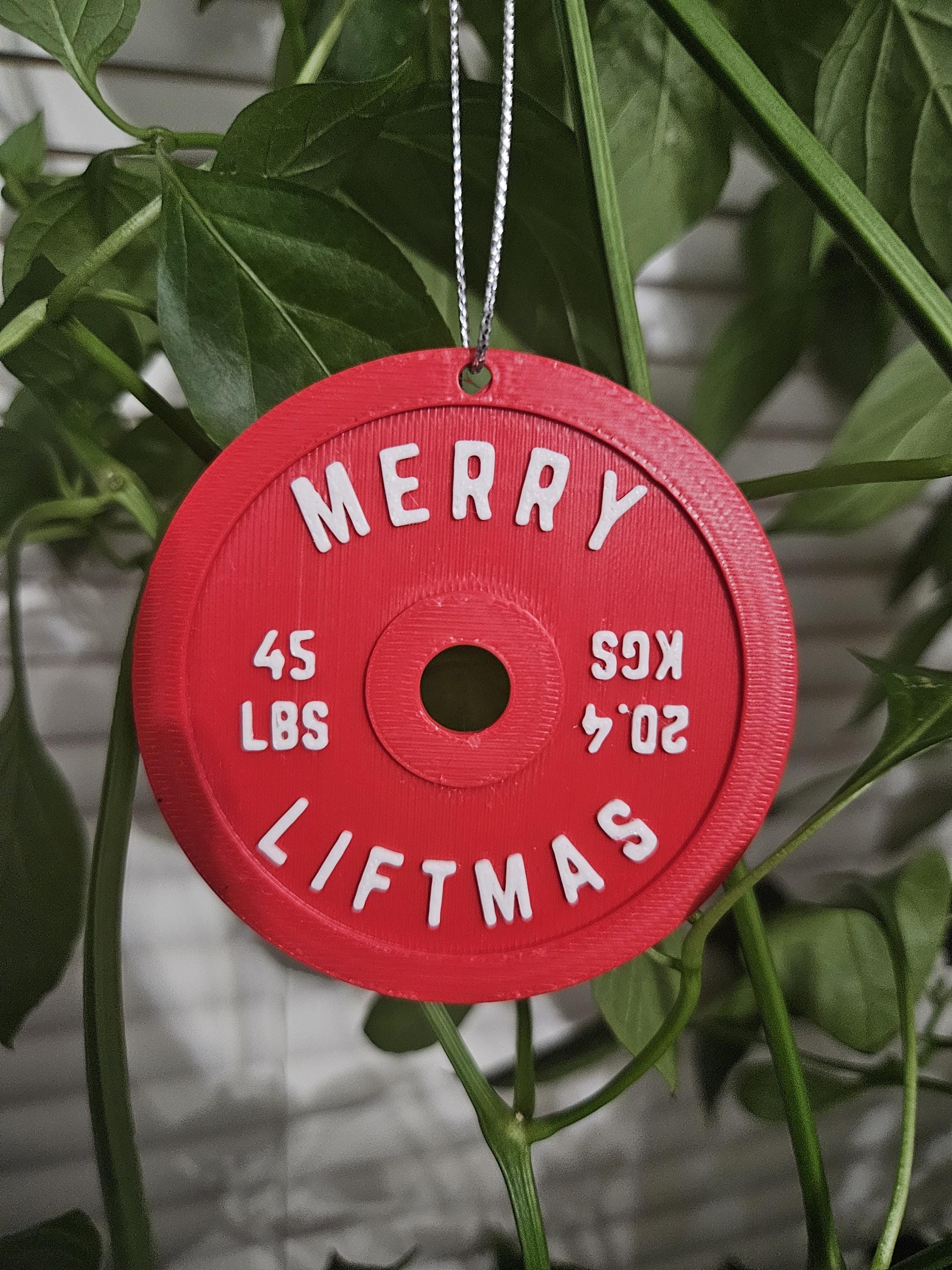 Red Merry Liftmas Barbell Weight Ornament Gym Gifts Weightlifting Gifts ...
