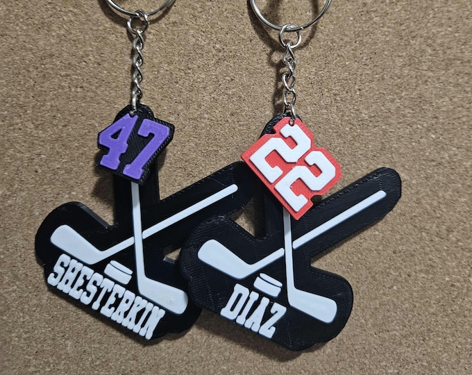 Custom 3D Printed Keychain - Hockey Keychain - Hockey Team Gifts - Team Keychain - Sports Gifts ...