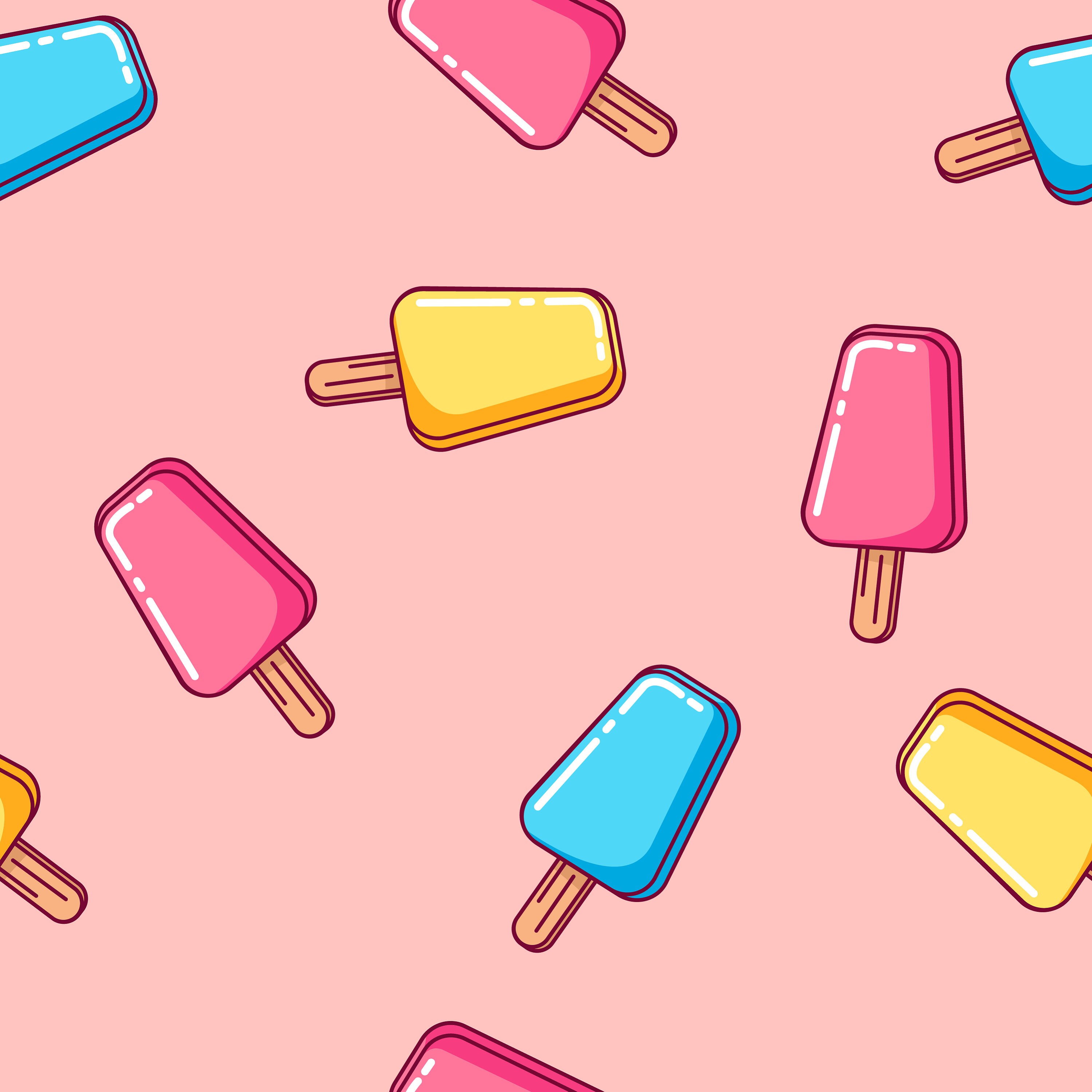 Ice Lolly Seamless Pattern Clipart PNG Instant Download Summer Graphics ...