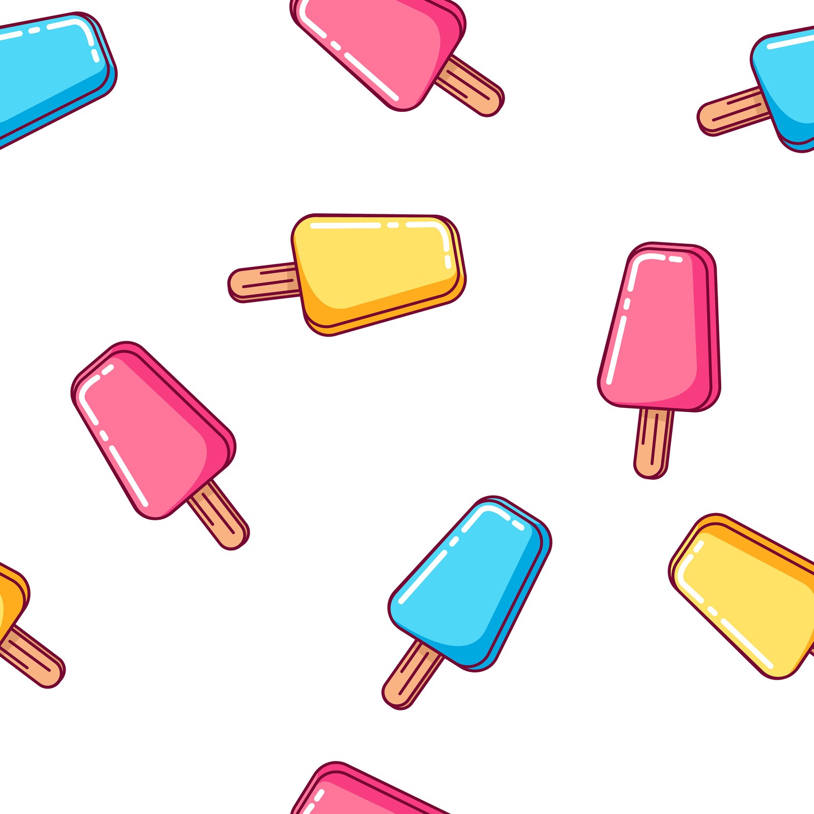 Ice Lolly Seamless Pattern Clipart PNG Instant Download Summer Graphics ...