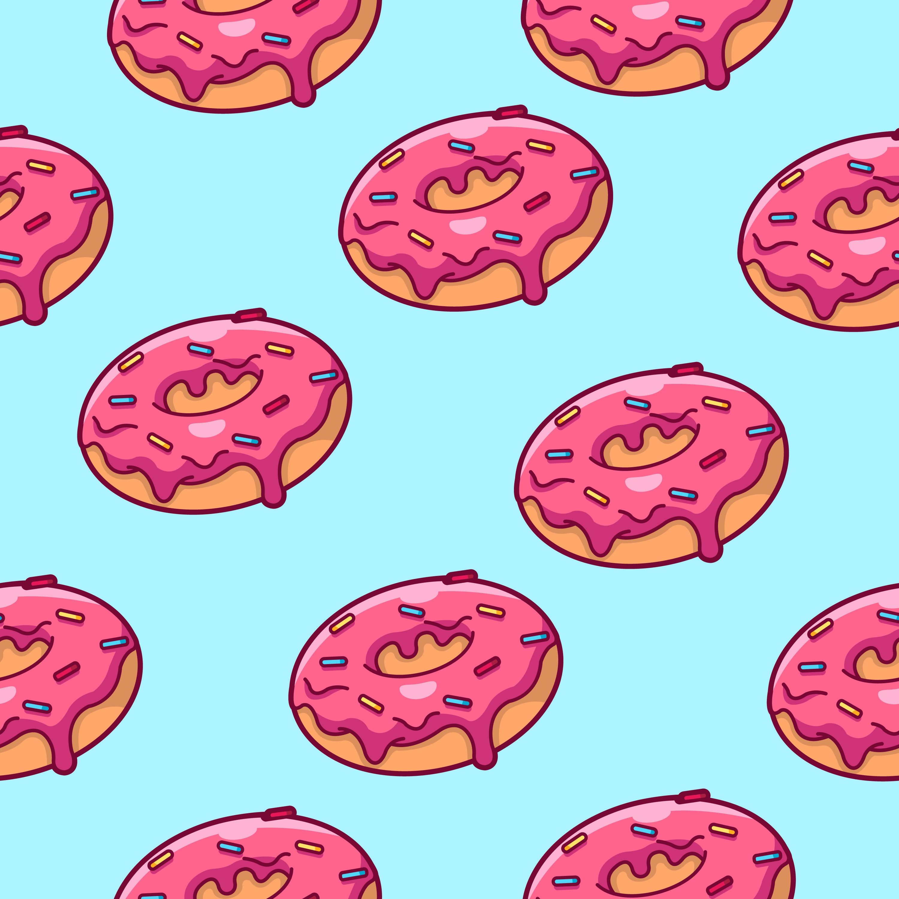 Doughnut Seamless Pattern Clipart Instant Download Commercial Use ...
