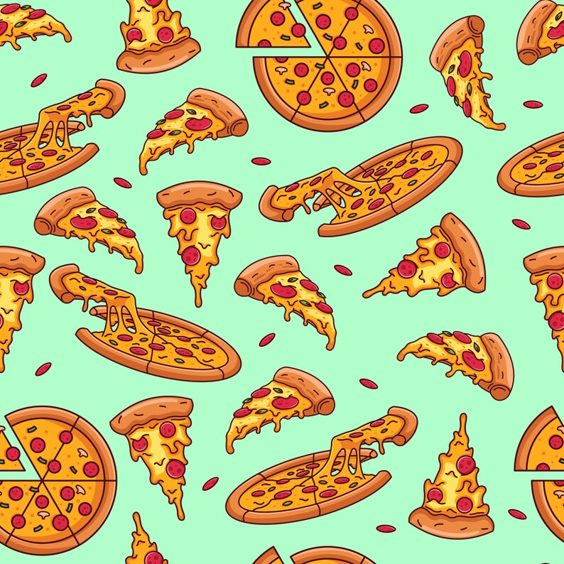 Pizza Slice Seamless Pattern Clipart Instant Download | Etsy