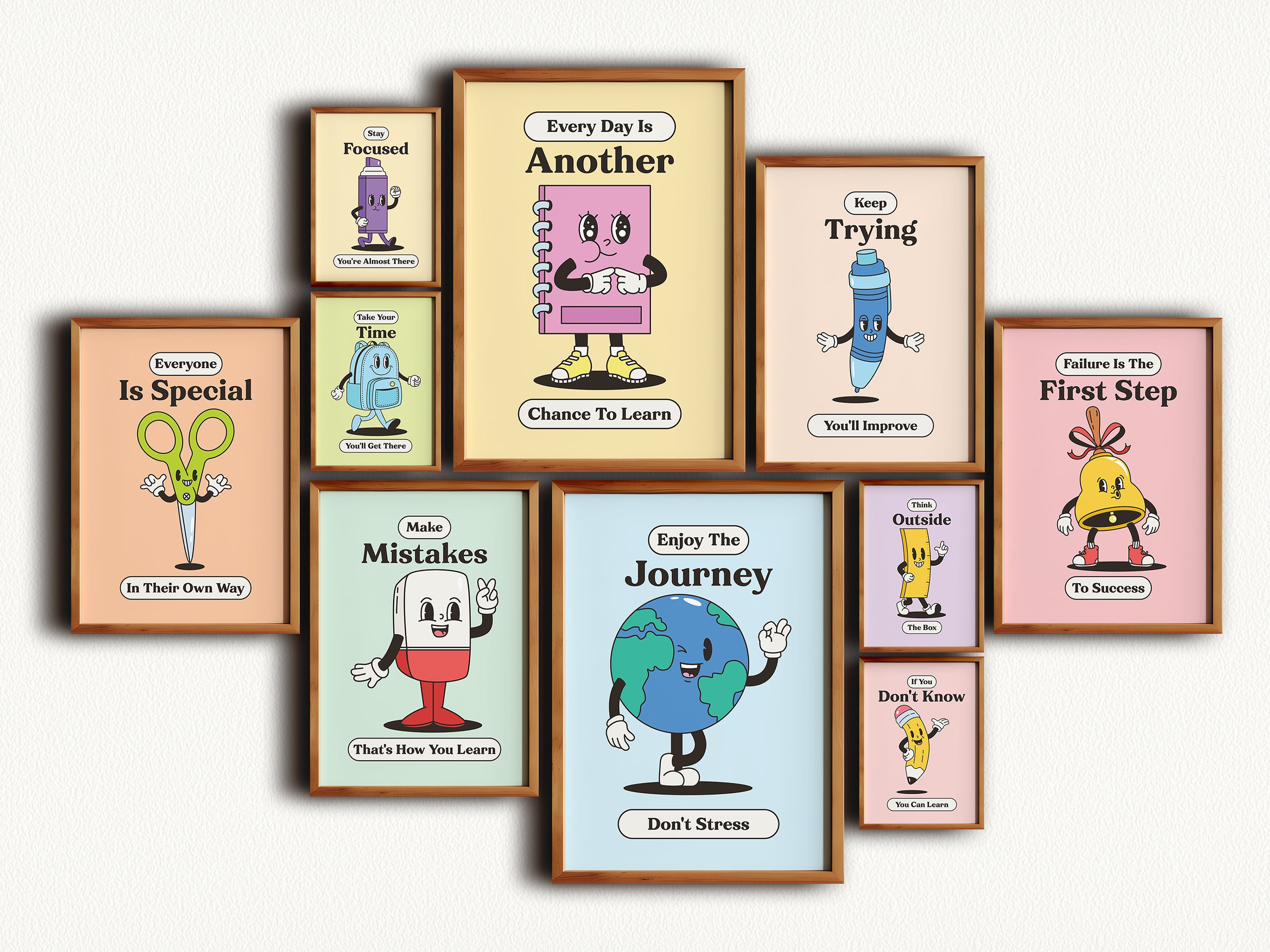 Retro Classroom Bundle: Colorful Growth Mindset Posters, Teacher ...
