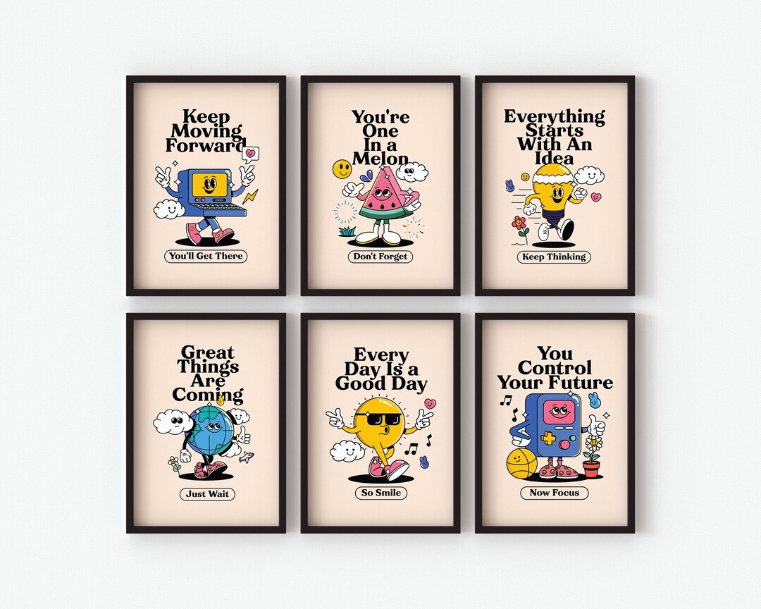 Retro Classroom Bundle: Colorful Growth Mindset Posters, Teacher ...