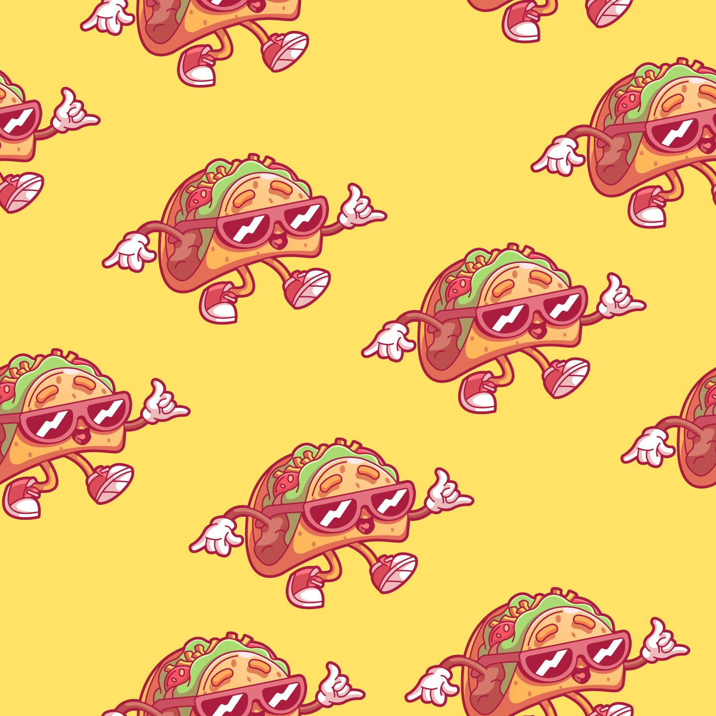 Taco Seamless Pattern - Clipart - Instant Download - Fast Food Graphic ...