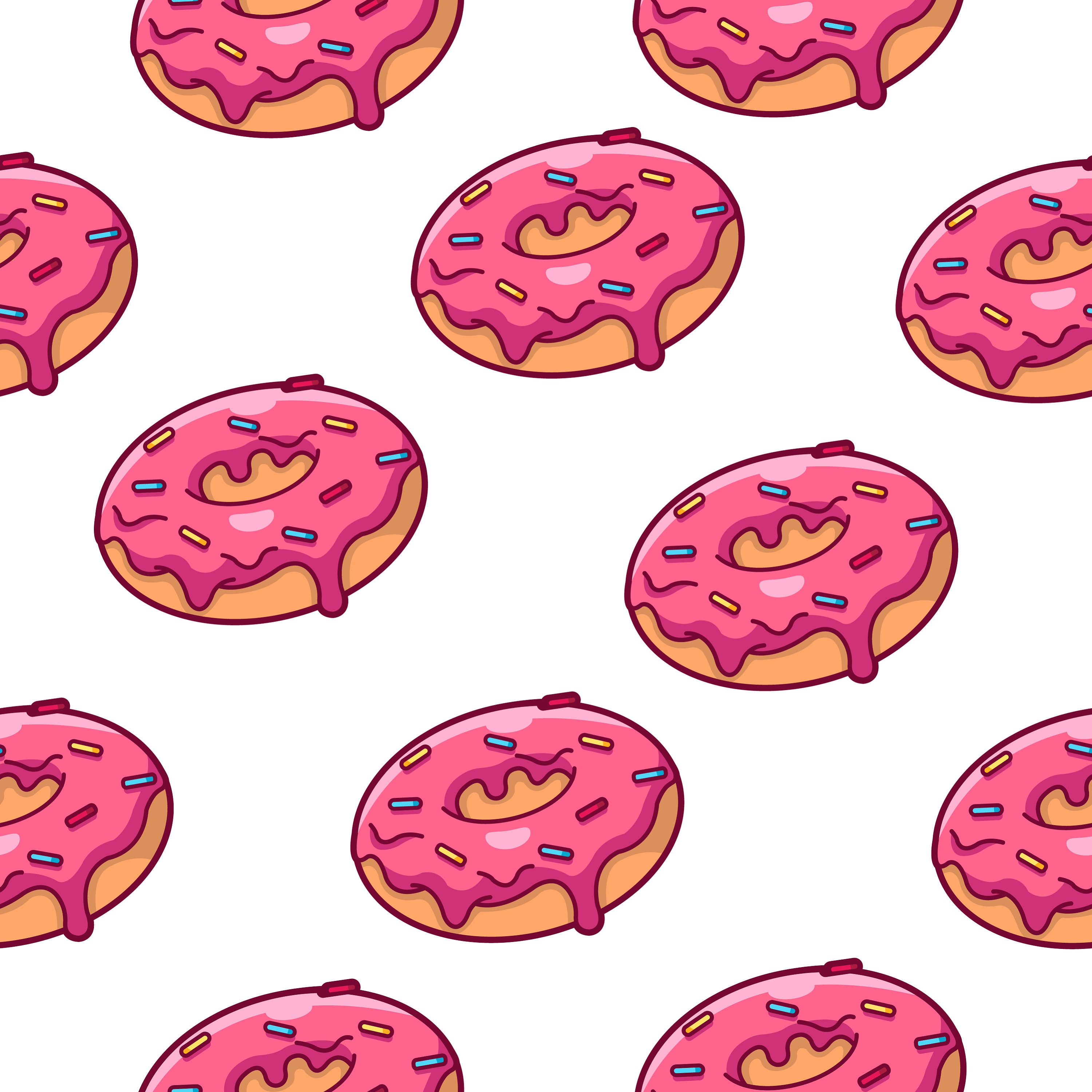 Doughnut Seamless Pattern Clipart Instant Download Commercial Use ...