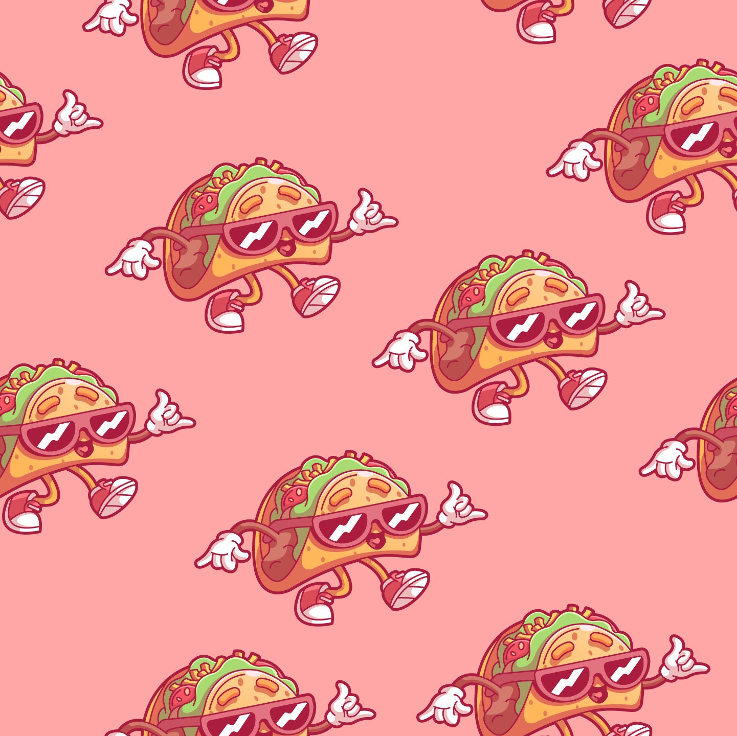 Taco Seamless Pattern Clipart Instant Download Fast Food - Etsy