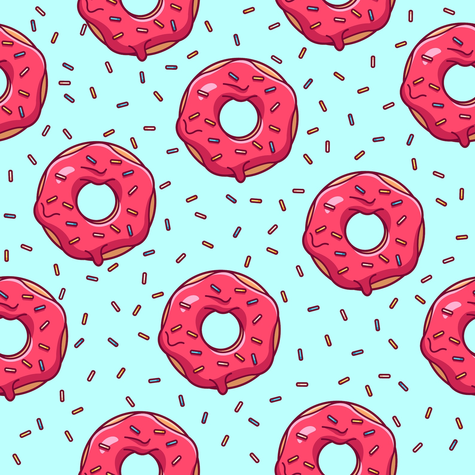 Doughnut Seamless Pattern - Clipart - Instant Download - Commercial Use ...