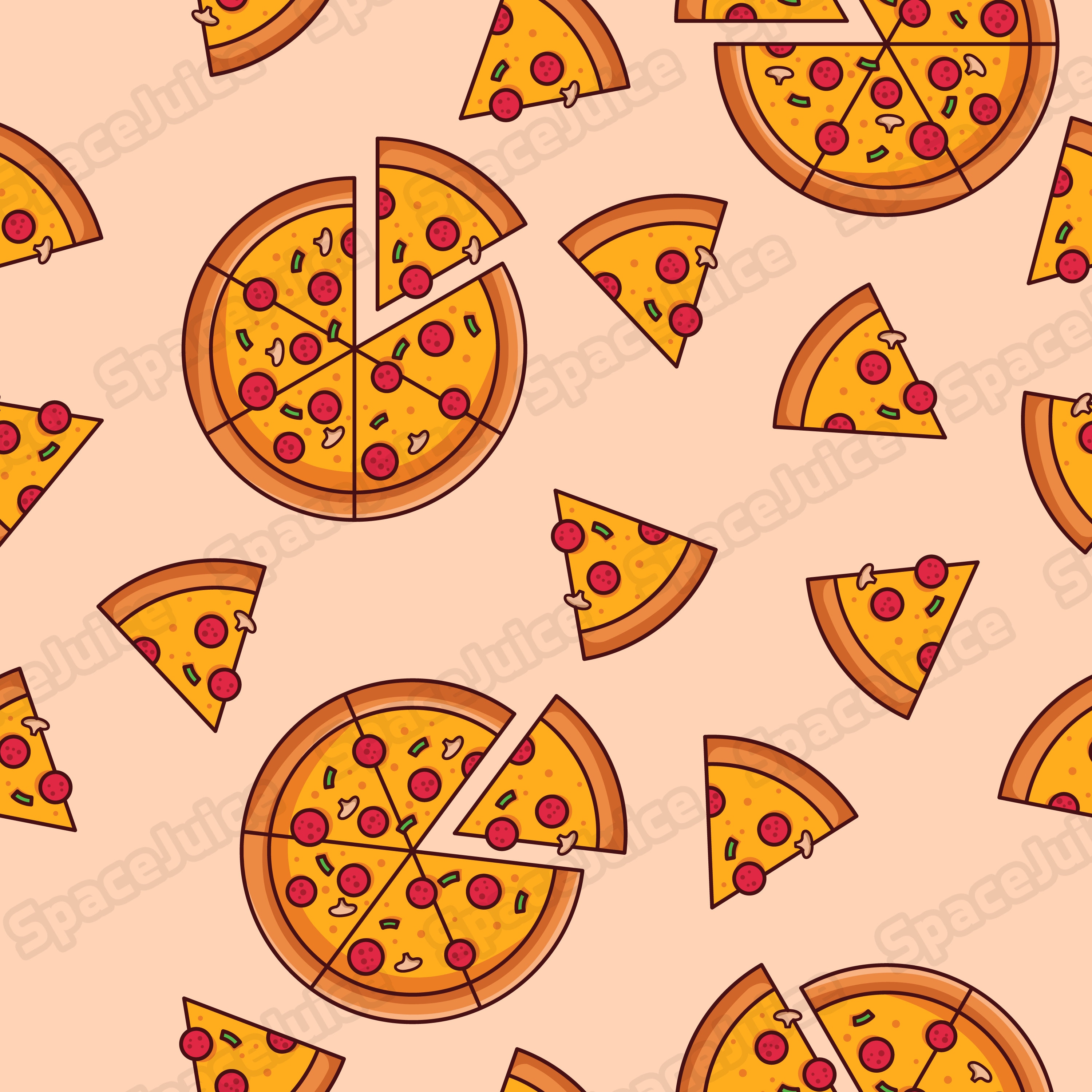 Pizza Slice Seamless Pattern Clipart Instant Download Fast Food Graphic ...