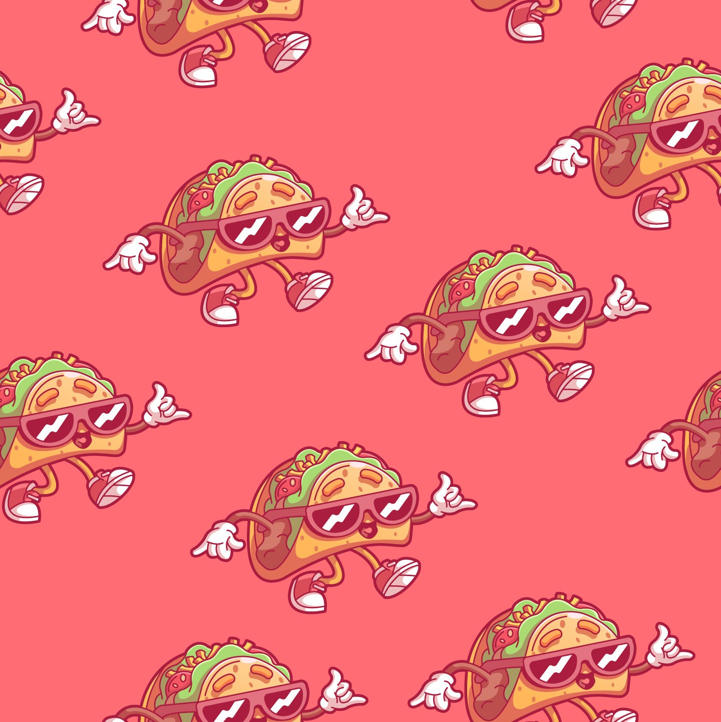 Taco Seamless Pattern - Clipart - Instant Download - Fast Food Graphic ...