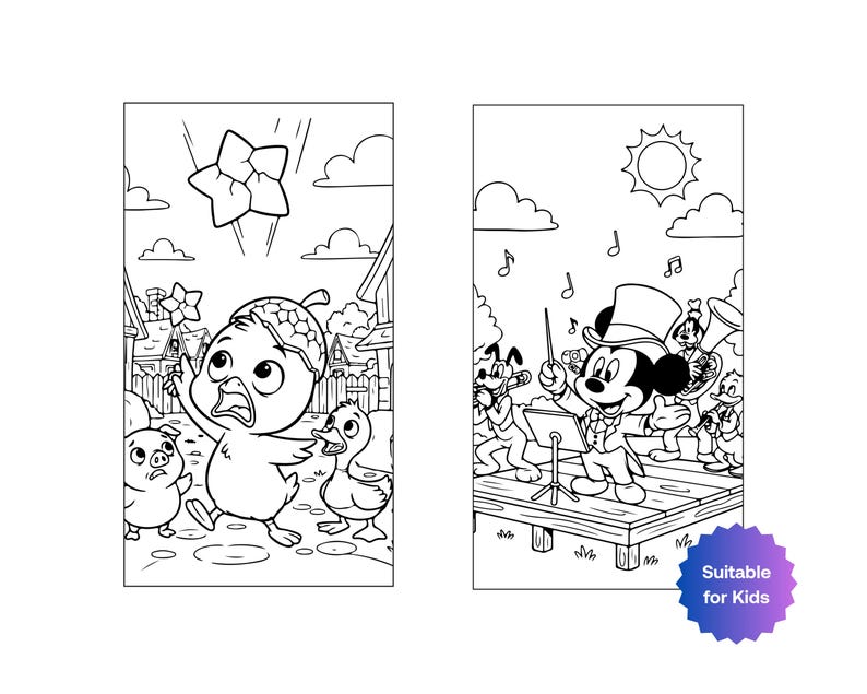 100 Disney Inspired Coloring Pages for Kids | Easy Level Printable ...