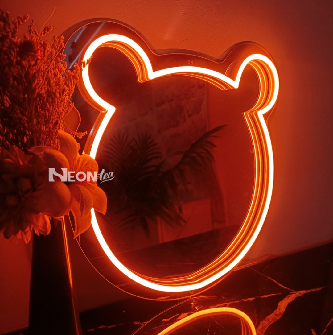 Cute Bear Neon Mirrorgift for Girl /boy Child's Room - Etsy