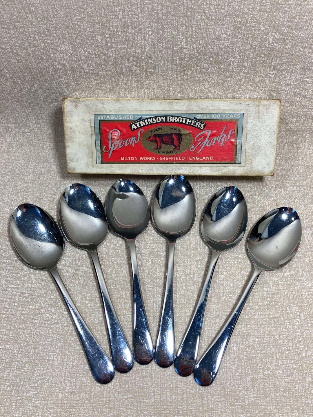 6 X Vintage Chromium Plated Sheffield England Spoons - Etsy