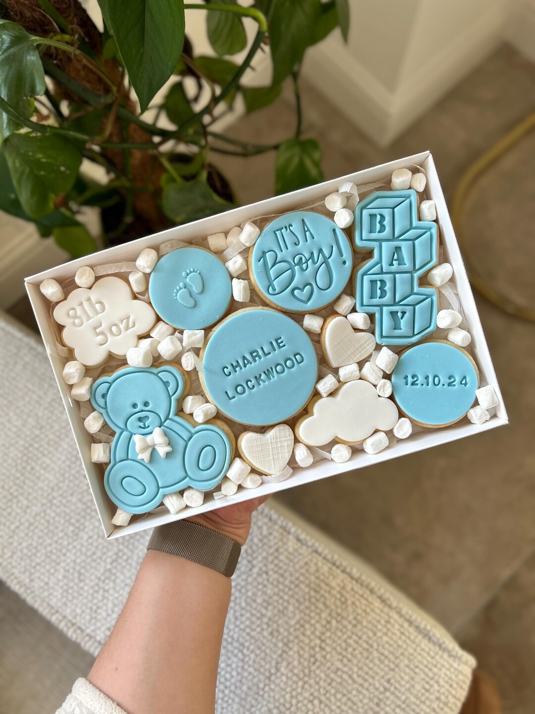 New Born Baby Boy Girl Biscuits Congratulations Celebration Sugar ...
