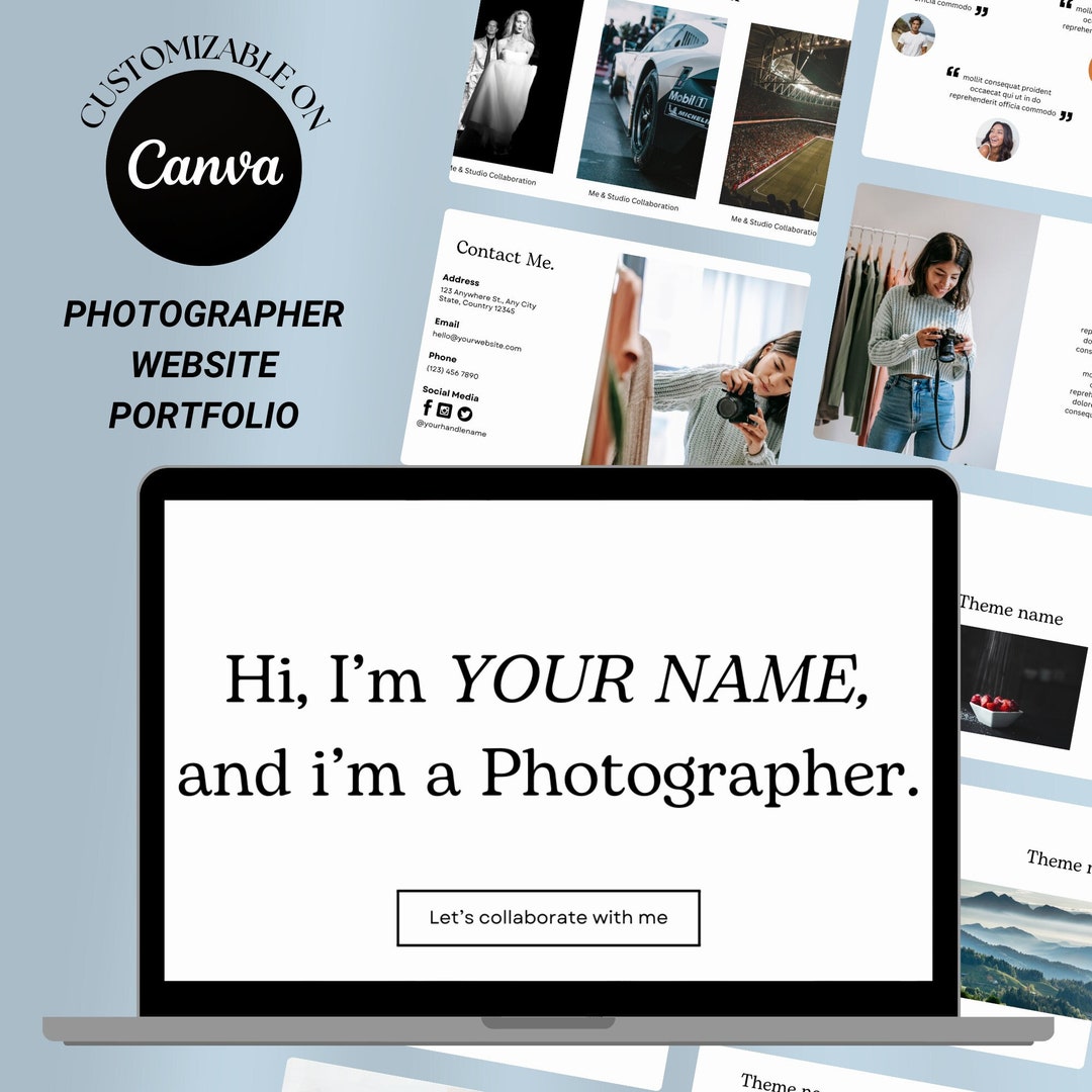 Photography Portfolio Template | Canva Template | Photographer Template ...
