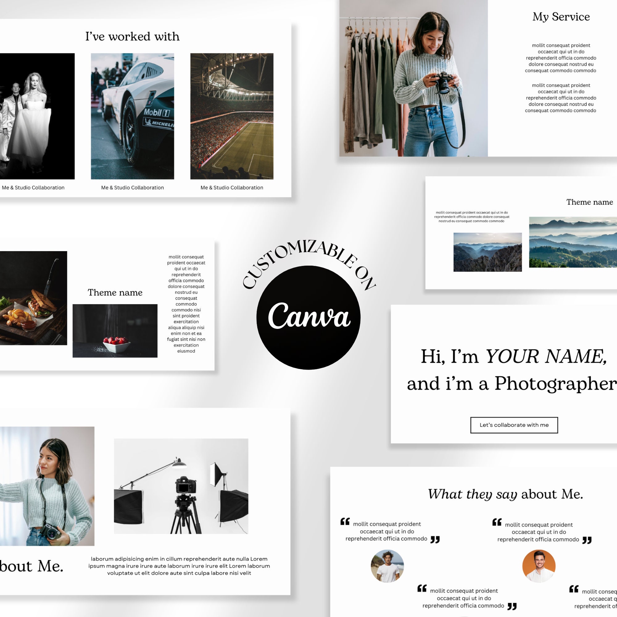 Photography Portfolio Template Canva Template Photographer Template ...