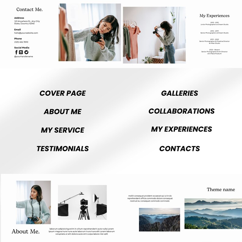 Photography Portfolio Template | Canva Template | Photographer Template ...