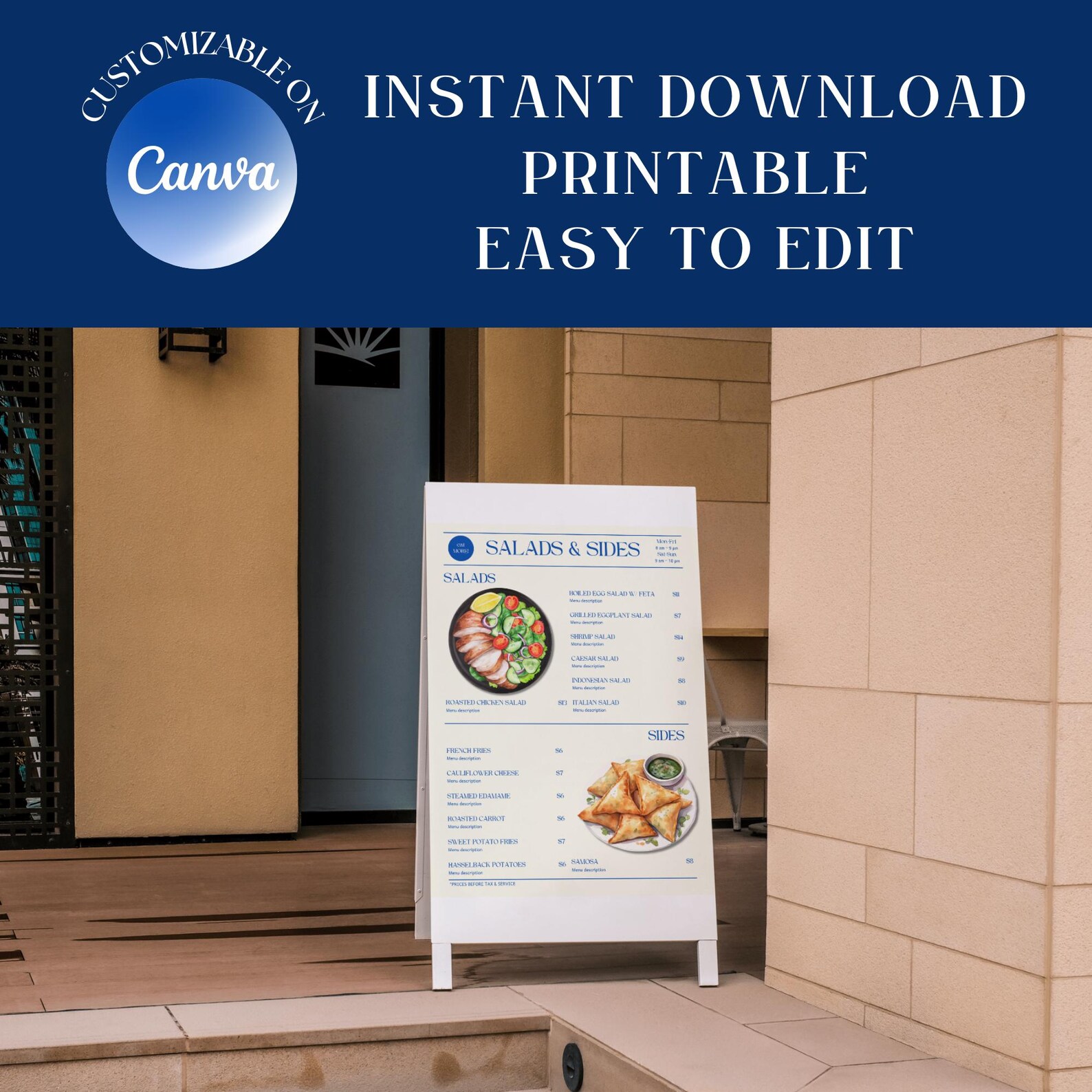 Modern Restaurant Menu Template, Fun Menu Template, Editable Menu ...