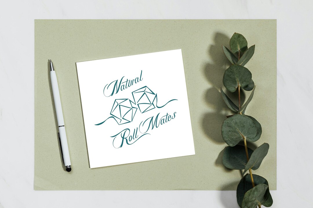 Natural Role Mates - DND Card in White Textured Linen (square) Dungeons ...